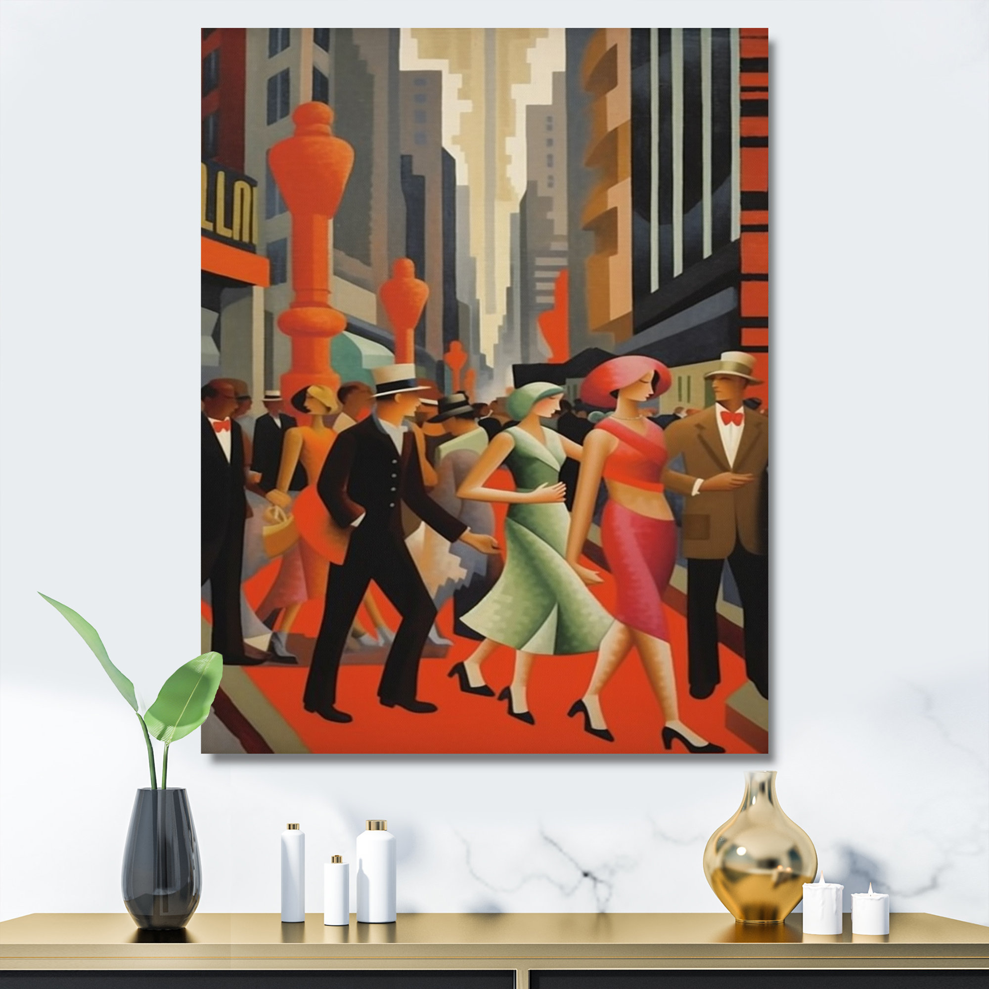 Winston Porter Art Deco Retro City Life - Fashion Woman Wall Decor ...