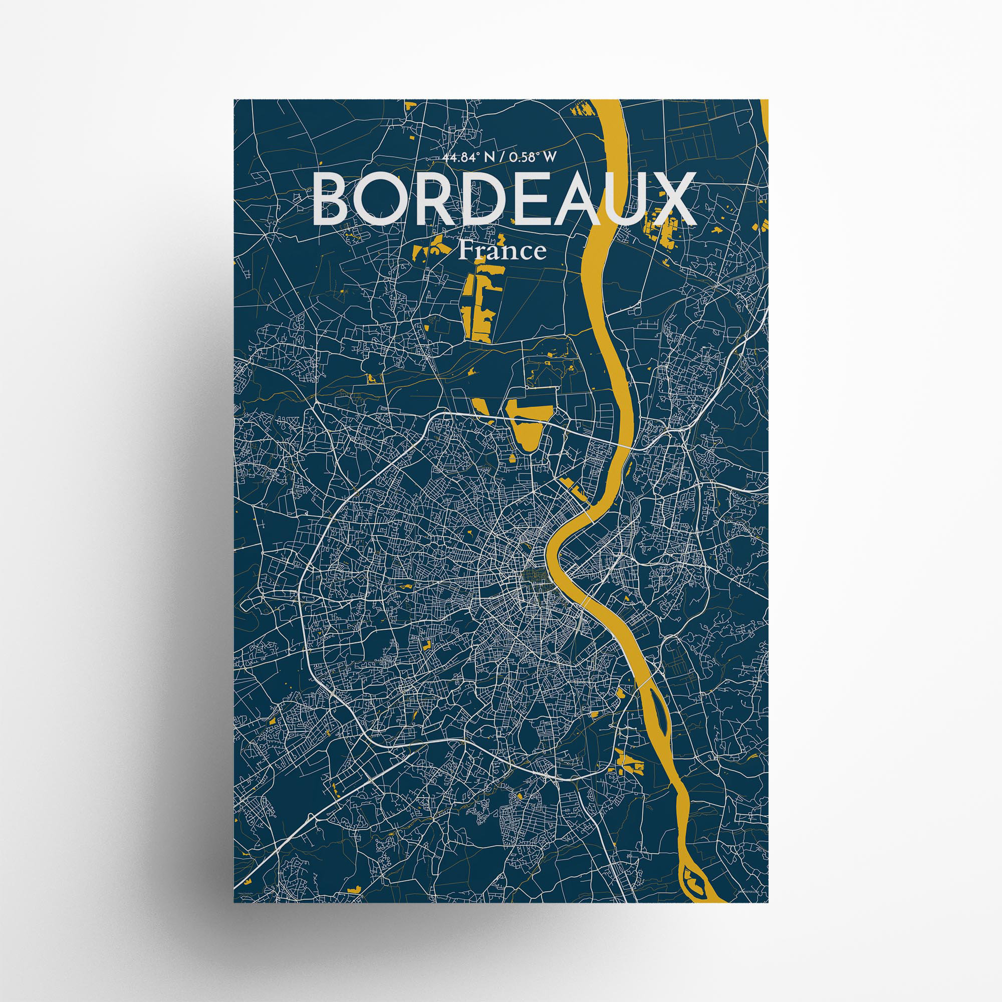17 Stories Bordeaux France City Map - Unframed Graphic Art Set | Wayfair