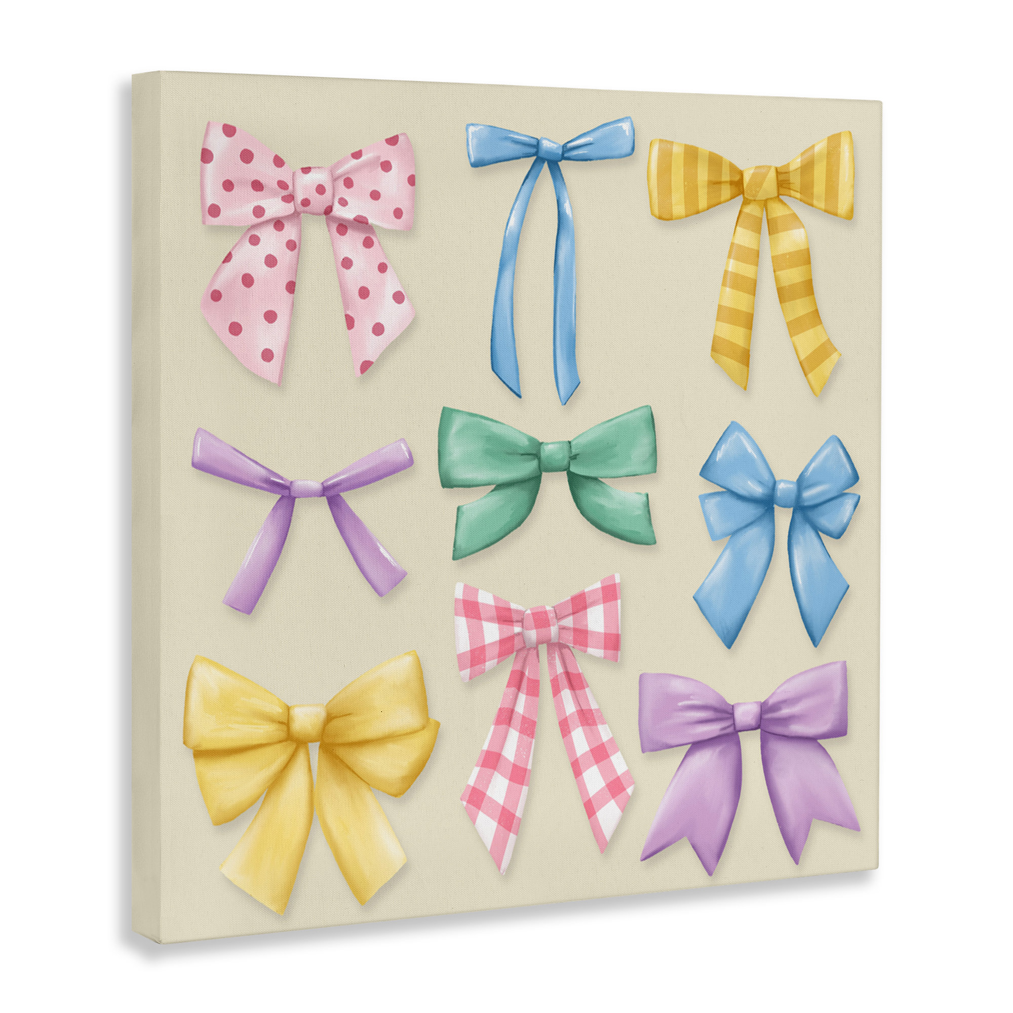 Dakota Fields Pretty Bows Differing Patterns Canvas, design by Jilly ...