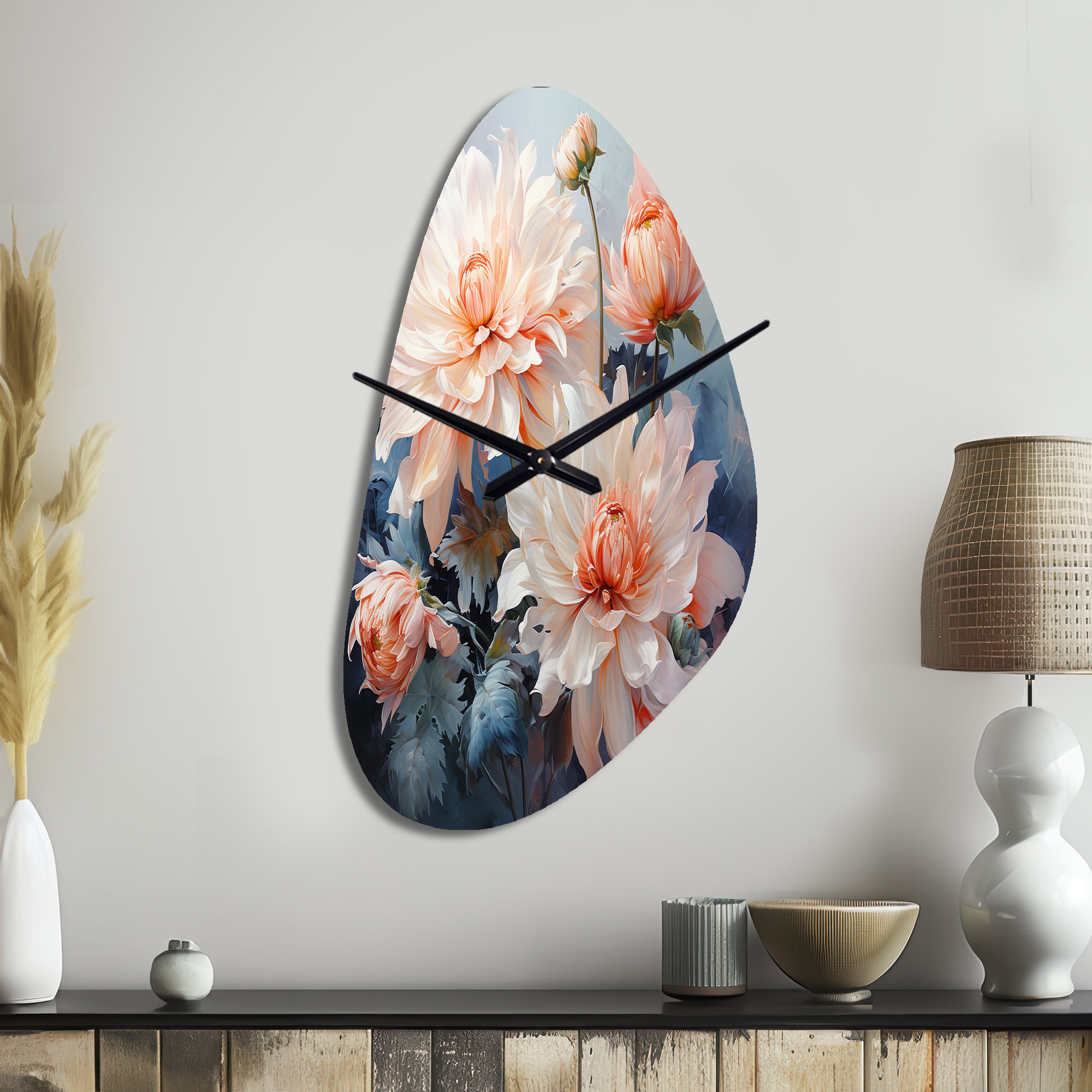 Design Art Peach Chrysanthemums Romantic Impression I - Fall Shape ...