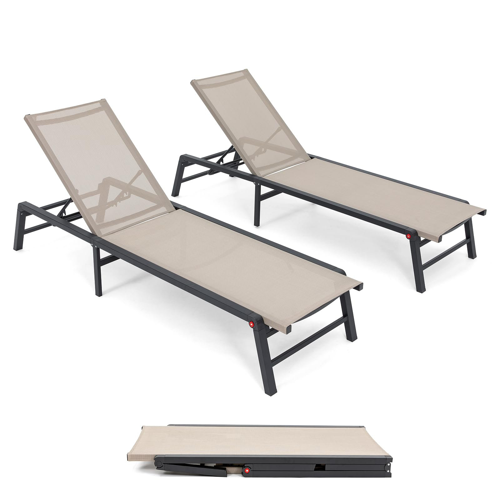 Corrigan Studio® Chaise Lounge Outdoor, Aluminum Outdoor Chaise Lounge ...