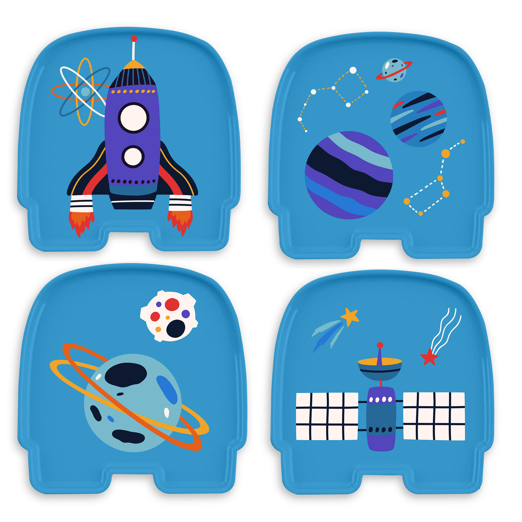 Dakota Fields Kids' 4-Pack Space Plates | Wayfair