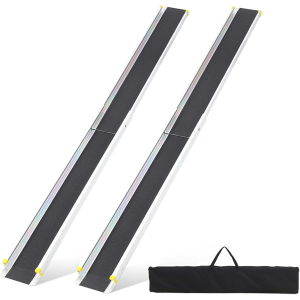 FDFK 7ft Wheelchair Ramp For Steps, 3 To 7 Ft Adjustable Aluminum Ramp ...