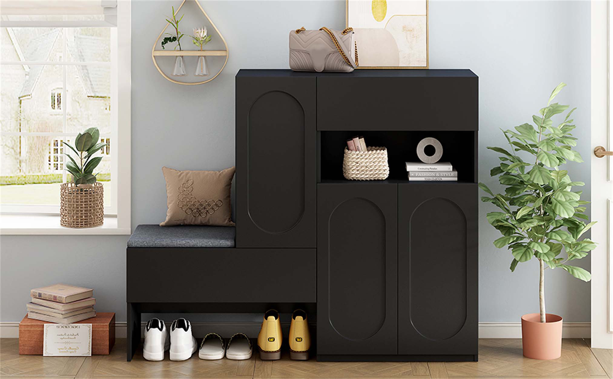 Canora Grey Versatile Shoe Cabinet with Modern Design, Adjustable ...