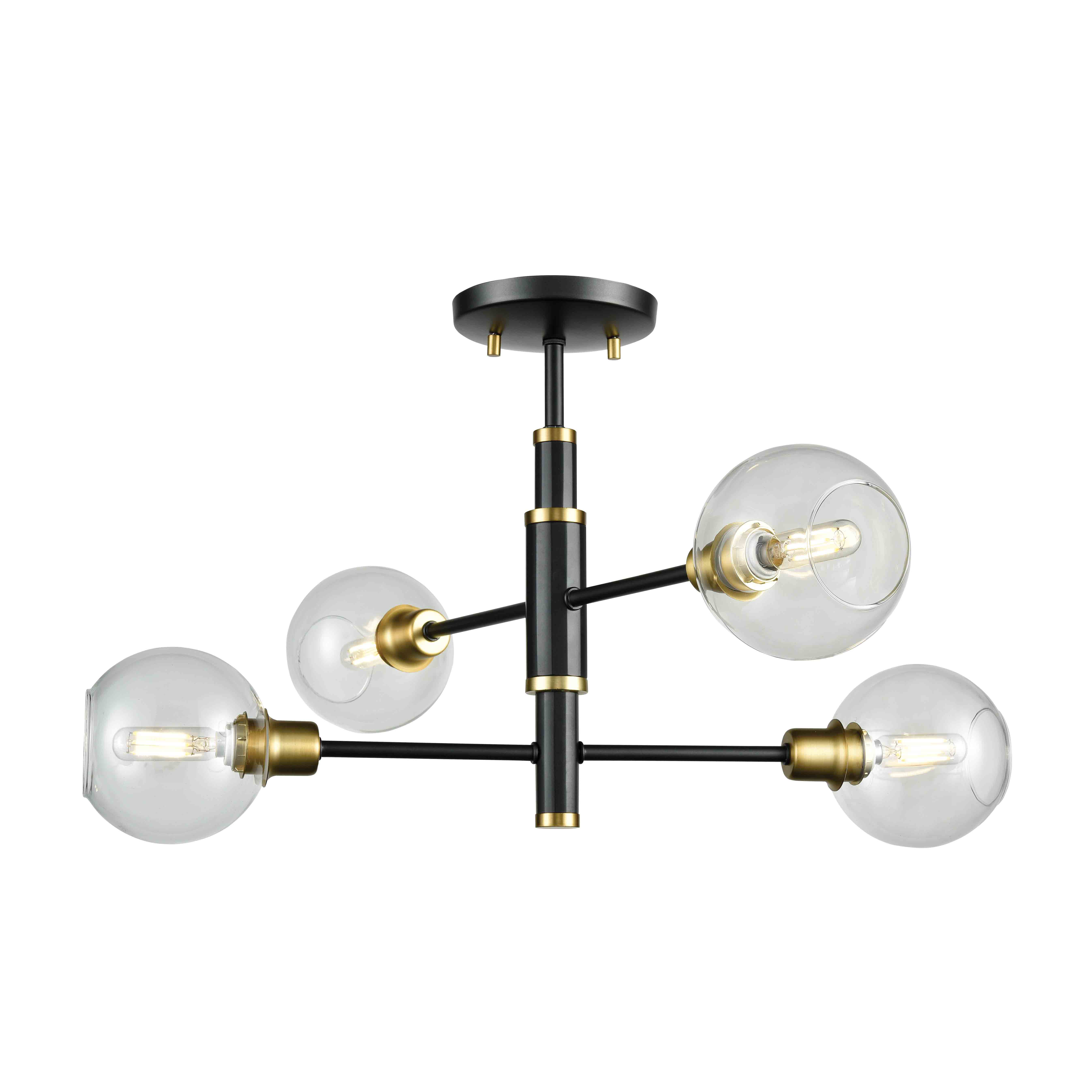 Brayden Studio® Tavera 4-Light 22" Sputnik Geometric Semi Flush Mount ...