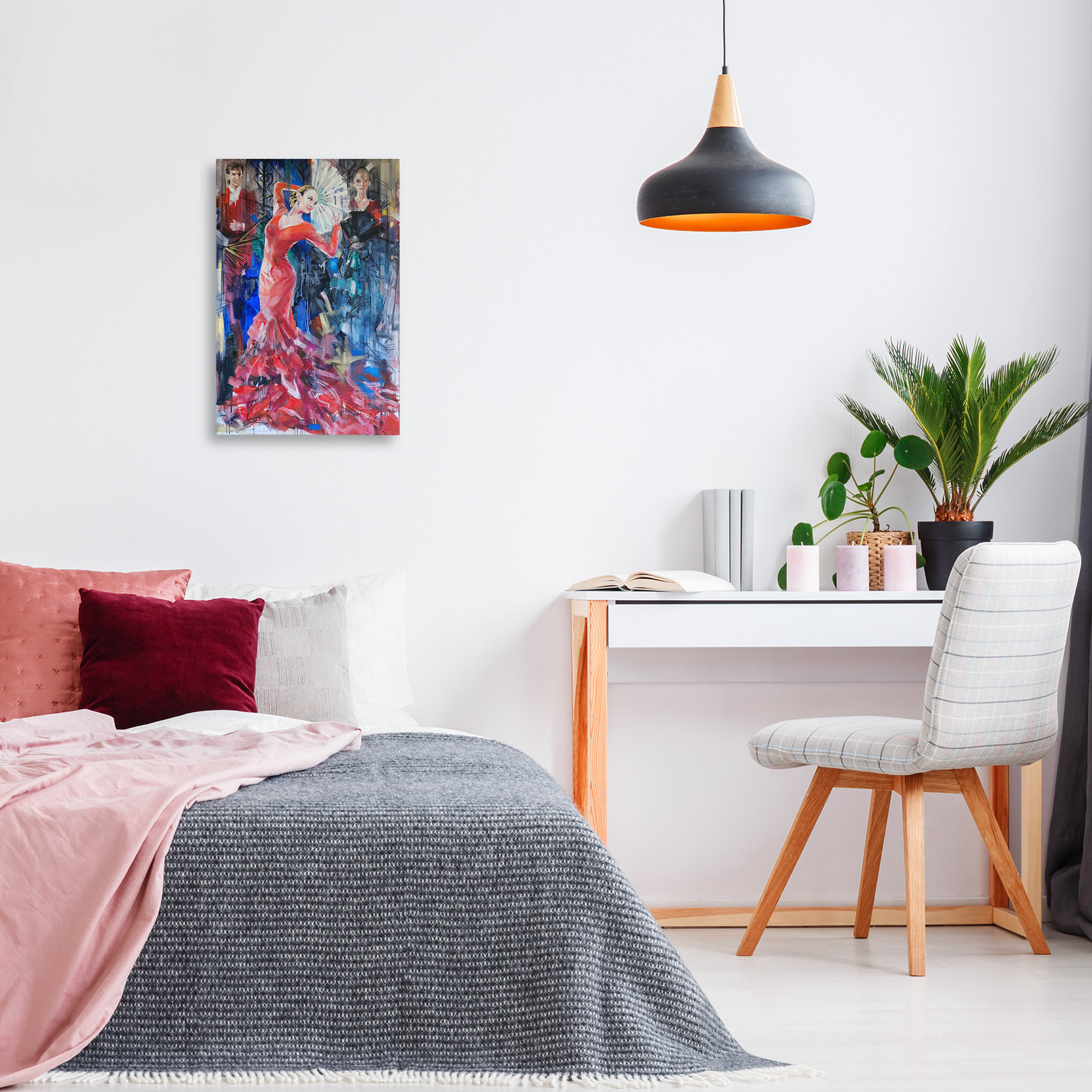 Dakota Fields Bold Dancer with Fan Canvas, design by Lucille Lee | Wayfair