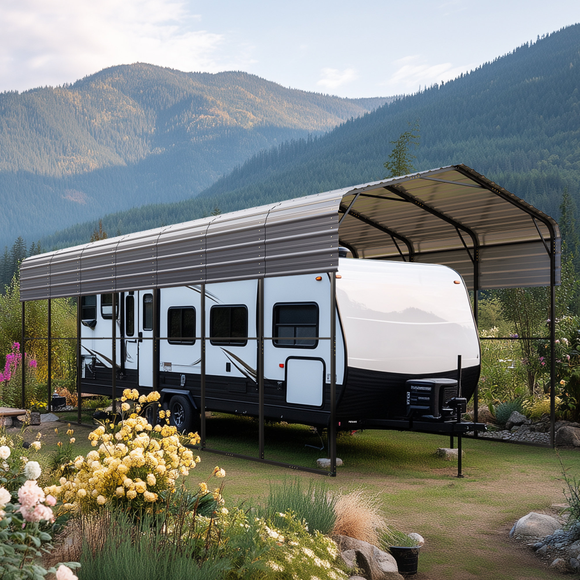 Alphamarts Heavy Duty Galvanized Steel 14x35 Metal Rv Cover | Wayfair