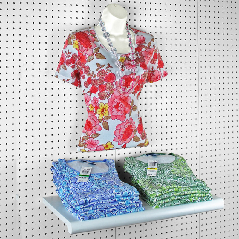 Azar Displays White Plastic Female Bust for Pegboard and Slatwall, 2 ...