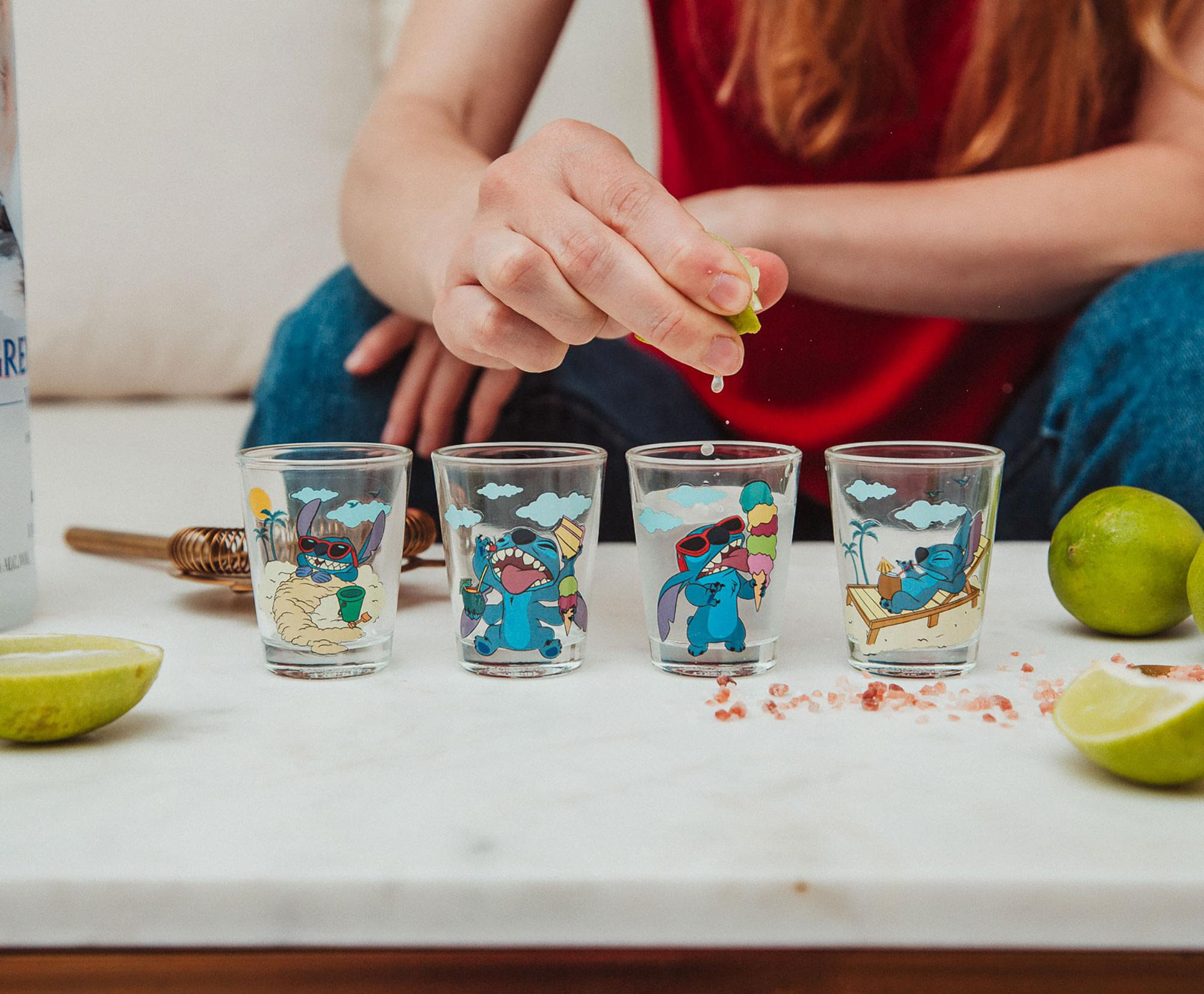 Silver Buffalo Disney Lilo & Stitch Beach 1.5 Oz. Ceramic Drinking ...