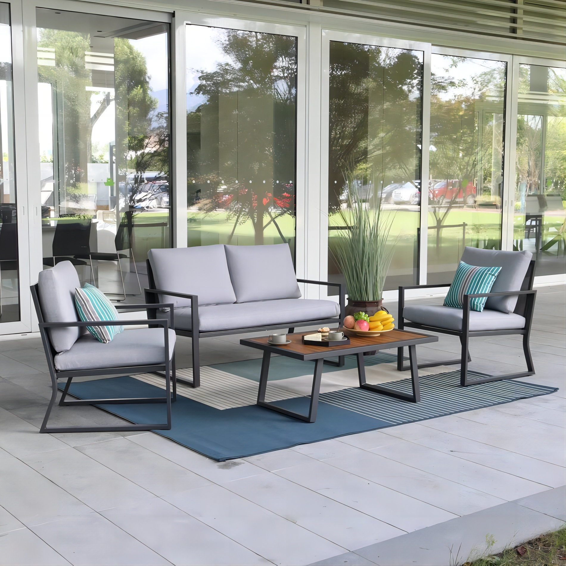 Latitude Run® 4 - Person PVC-Coated Polyester Seating Group With ...