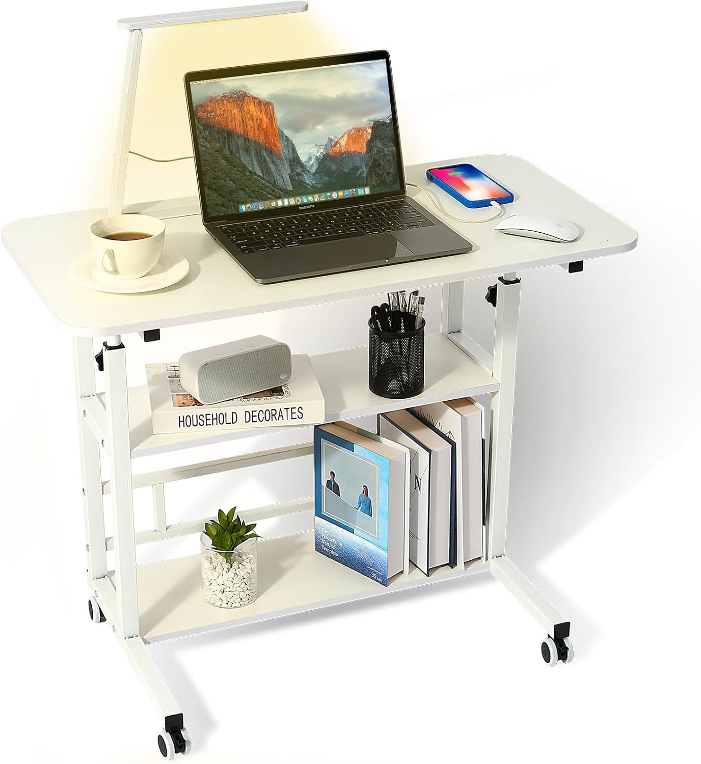 17 Stories Height Student Computer Desk, Mobile Portable Laptop Table ...