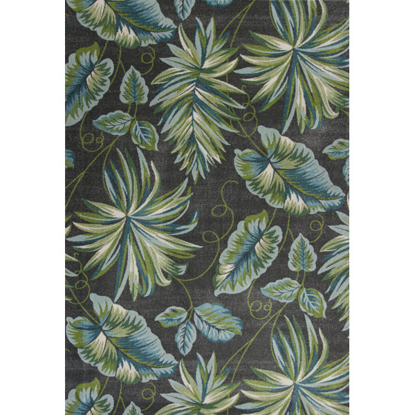 Bayou Breeze Alessa Floral Gray/Green Area Rug & Reviews | Wayfair