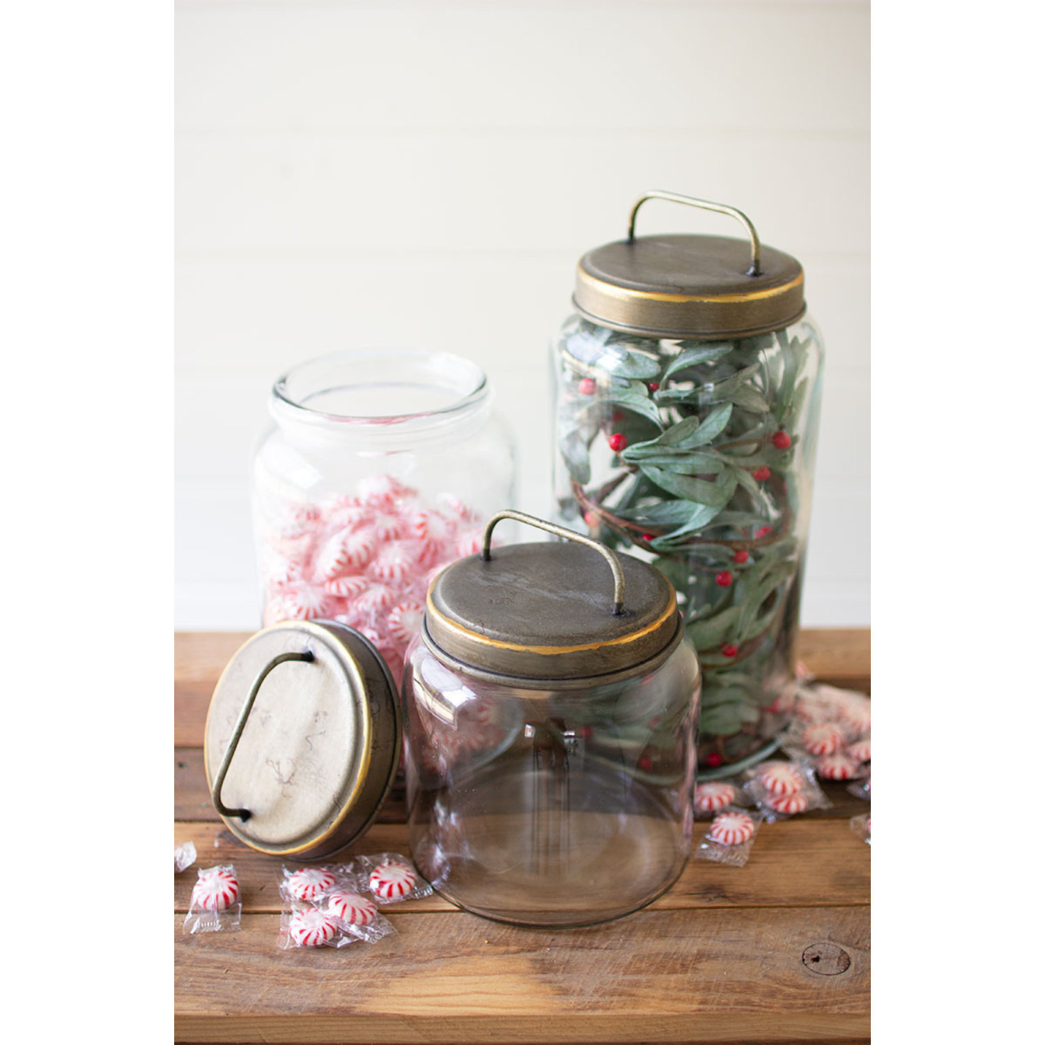 Kalalou Glass with Metal 3 Piece Storage Jar Set - Wayfair Canada