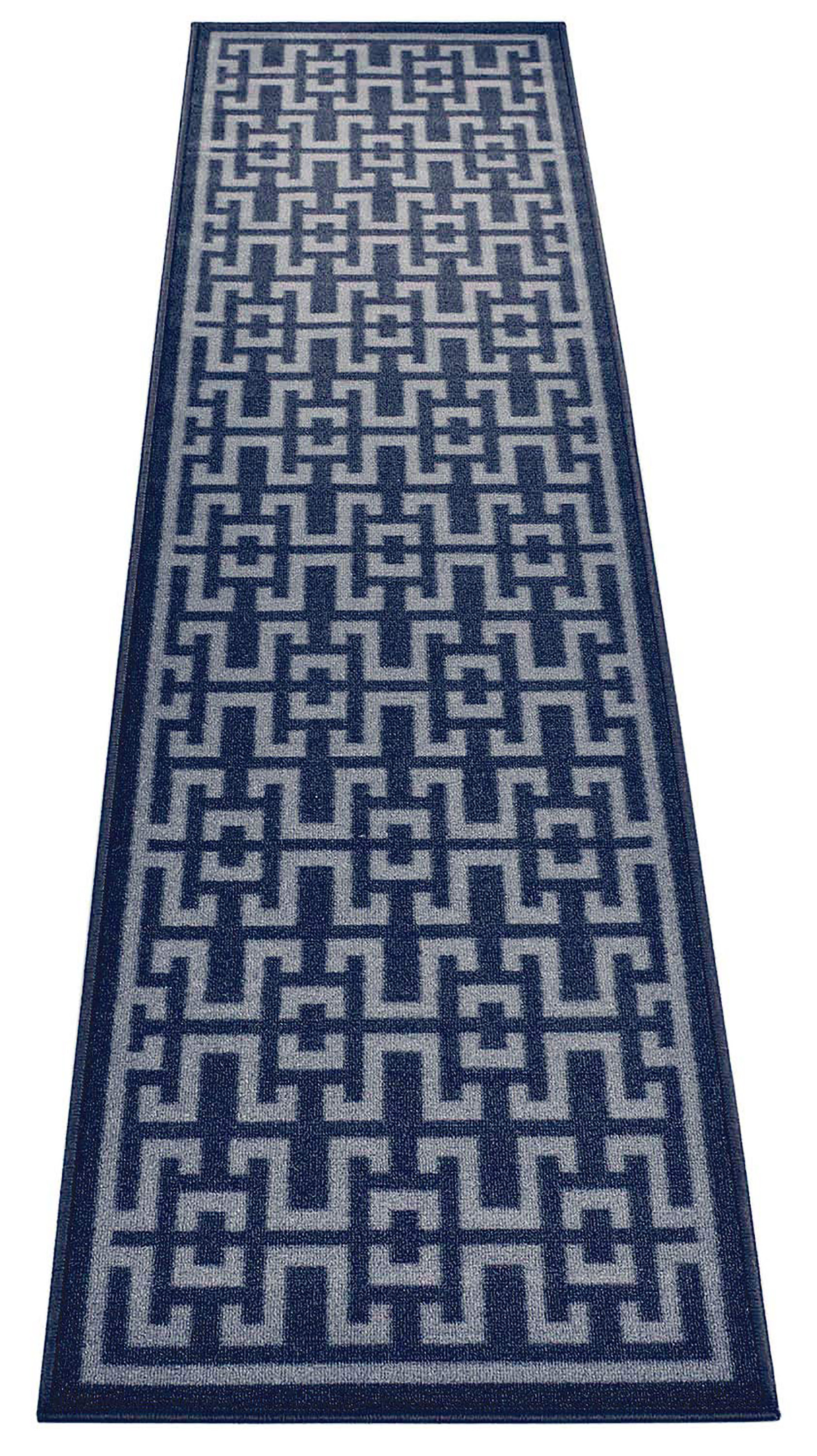 Mercer41 Greek Key All Over Slip Resistant Low Pile Runner Rug | Wayfair