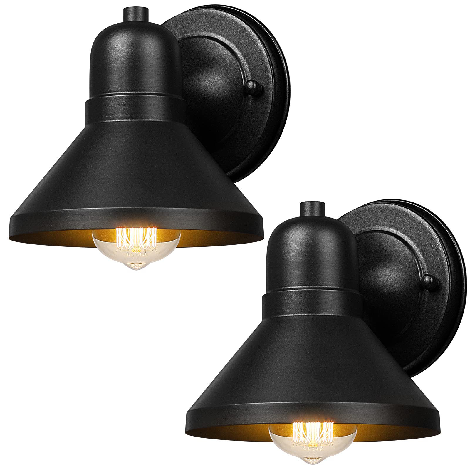 Winston Porter Outdoor Wall Lantern, 2-Pack Exterior Wall Light ...