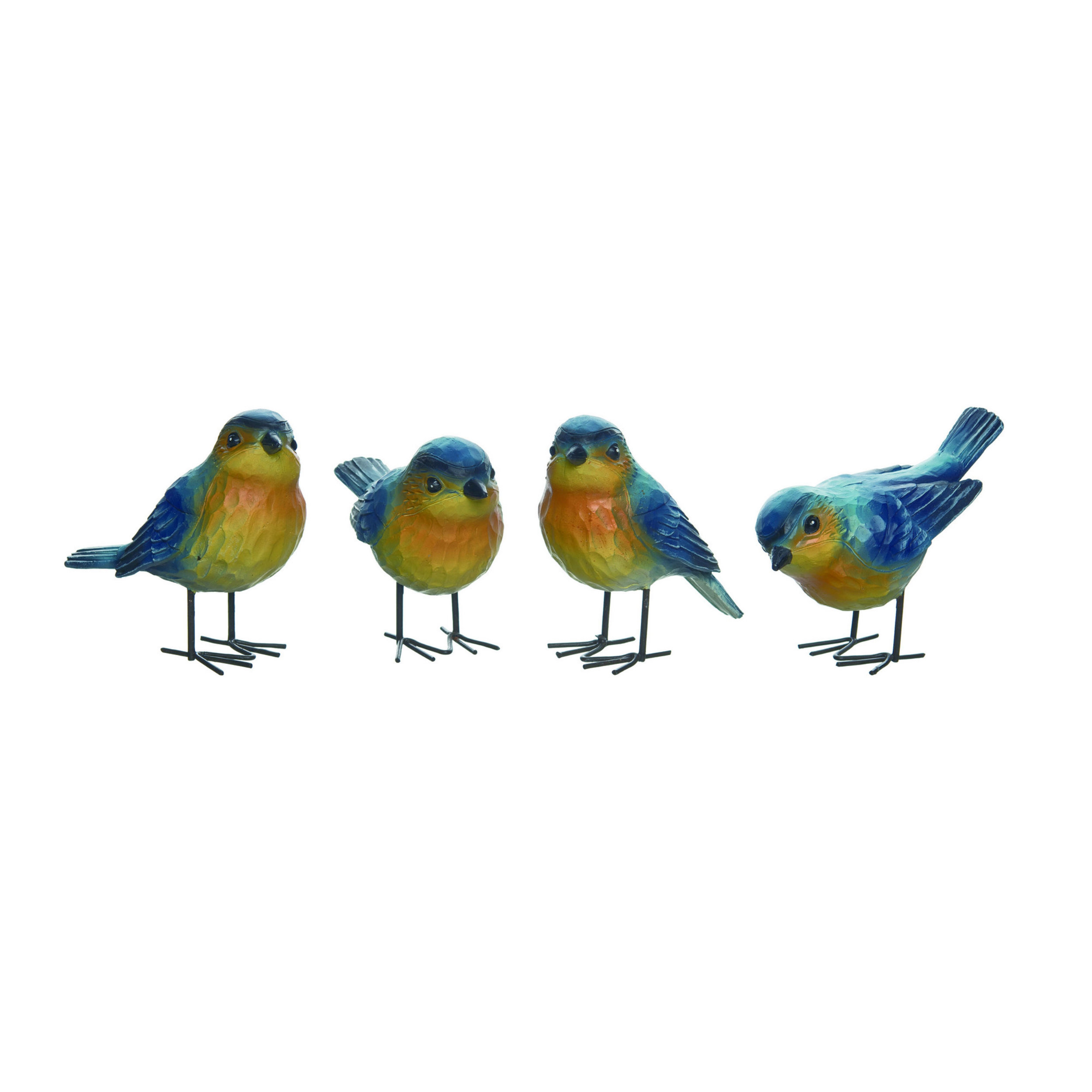 Lark Manor™ Small Standing Blue Birdie Set of 4 Spring Home Decorations ...