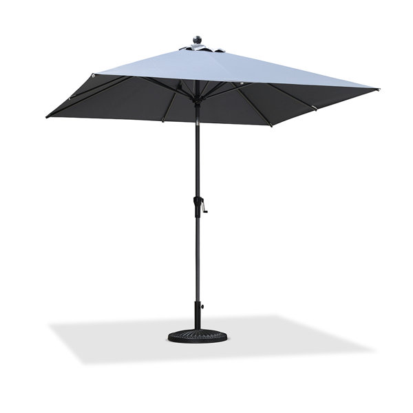 Arlmont & Co. 96'' Square Outdoor Crank and Tilt Market Table Umbrella ...