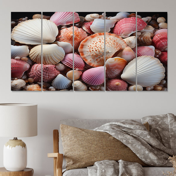 DesignArt Pink White Shells Seashore Collage I " Pink White Shells ...
