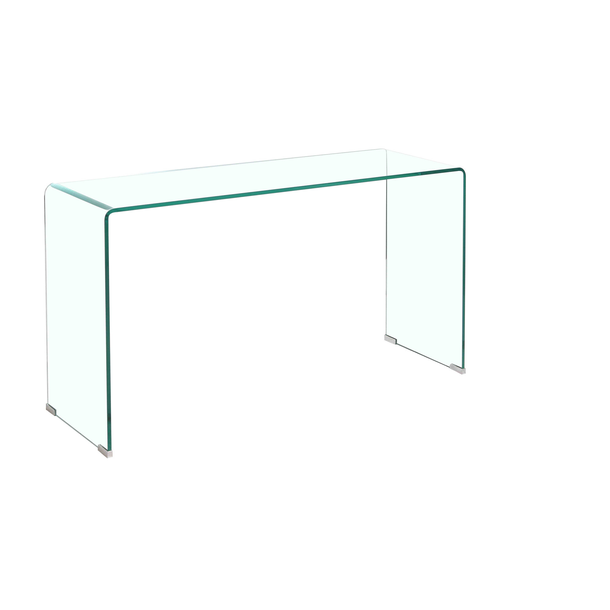 Ivy Bronx Glass Console Table, Transparent Tempered Glass Console Table ...
