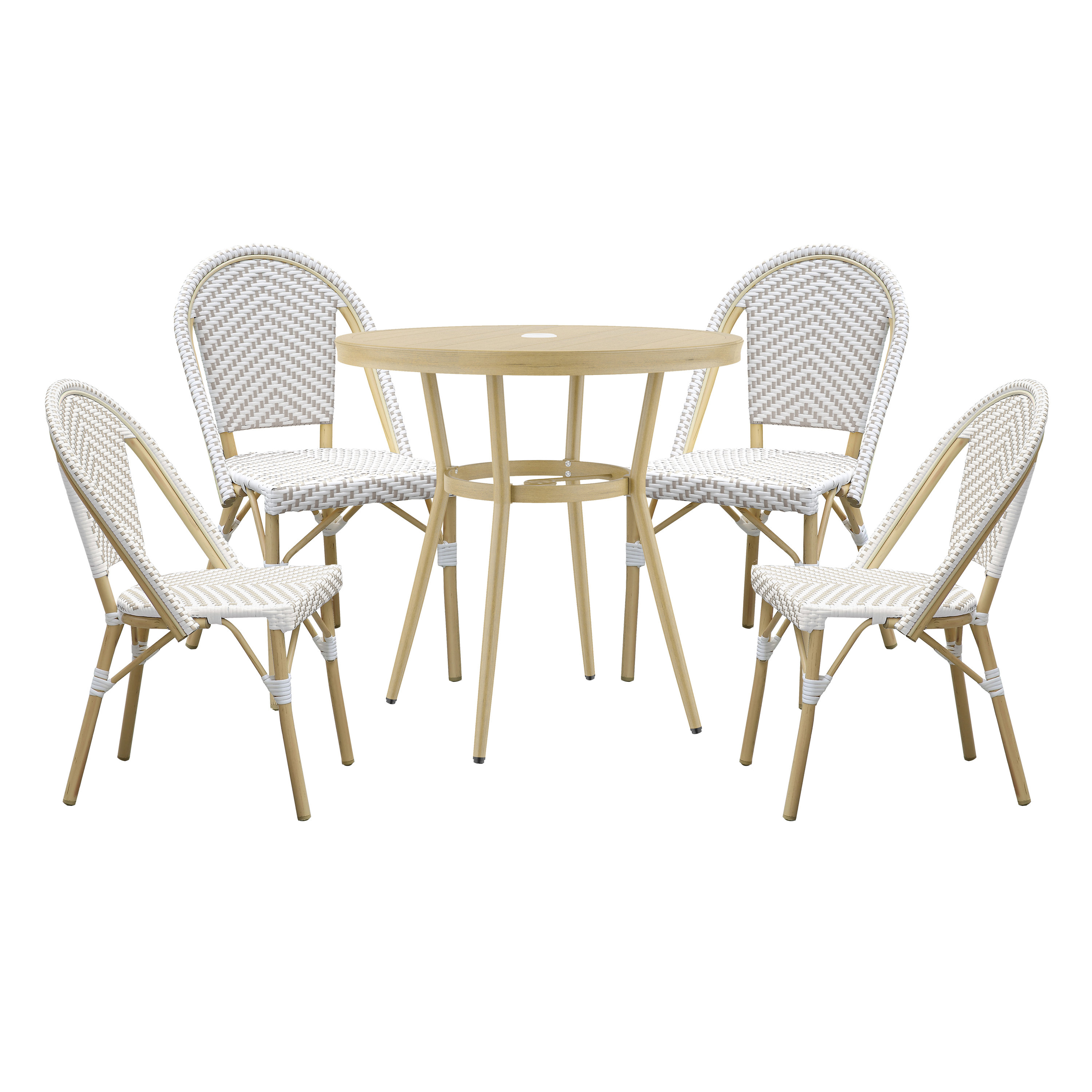 Sand & Stable™ Cato Round 4 - Person Aluminum Dining Set & Reviews ...