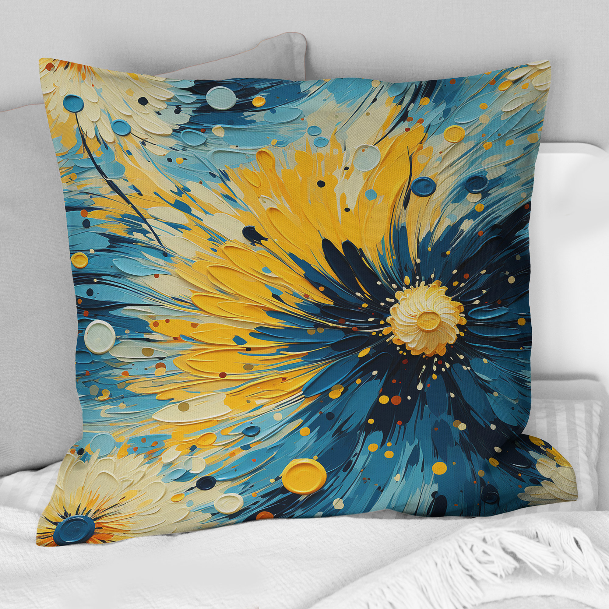 Design Art Popart Digital Doodle Explosion I - Printed Throw Pillow ...