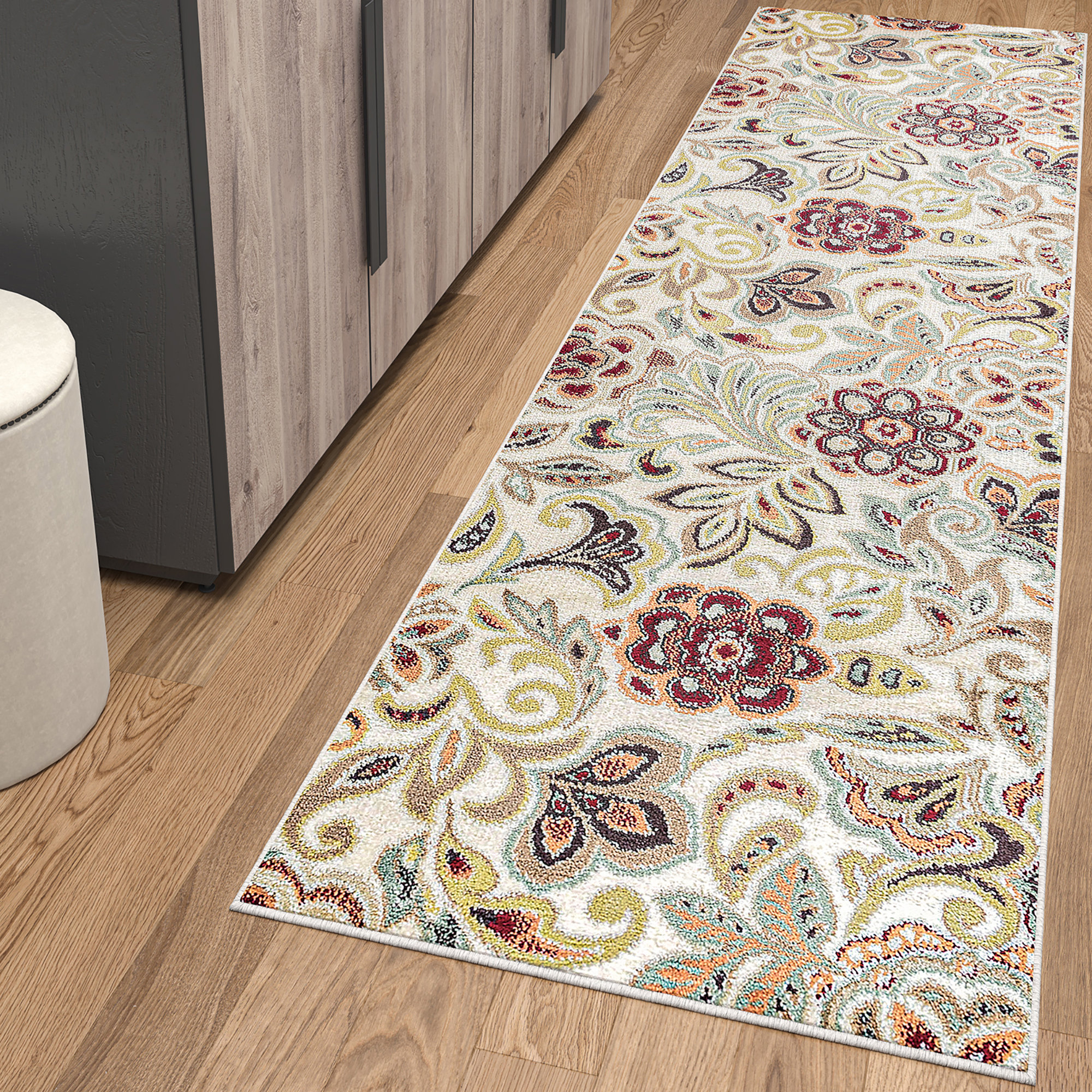 Andover Mills™ Elmer Transitional Floral Ivory Indoor Area Rug for ...