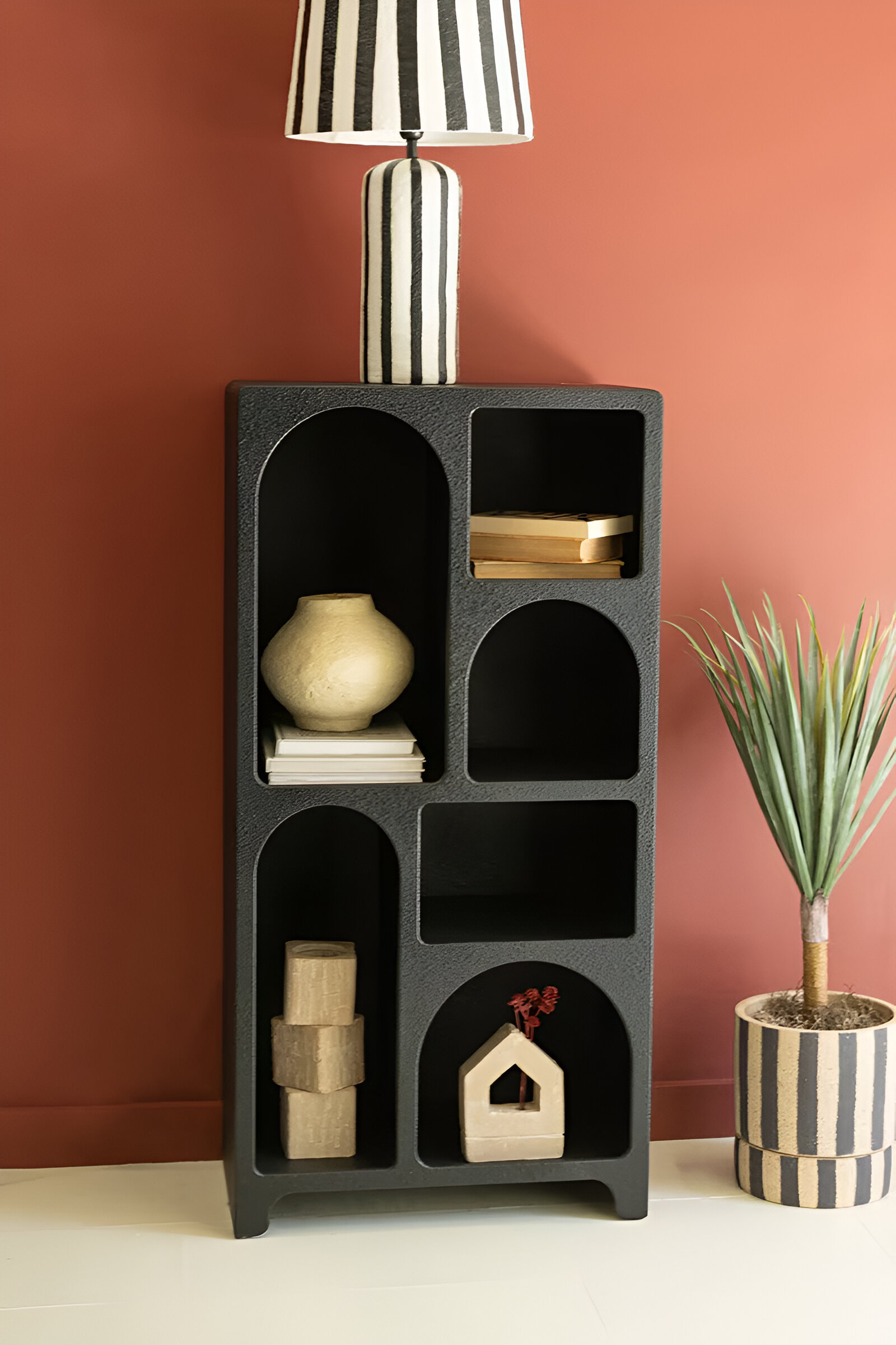 Latitude Run® Tall Textured Black Cubbie Cabinet | Wayfair