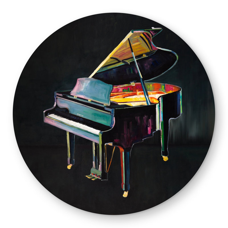 Begin Edition International Inc. Colorful Realistic Piano | Black Round ...