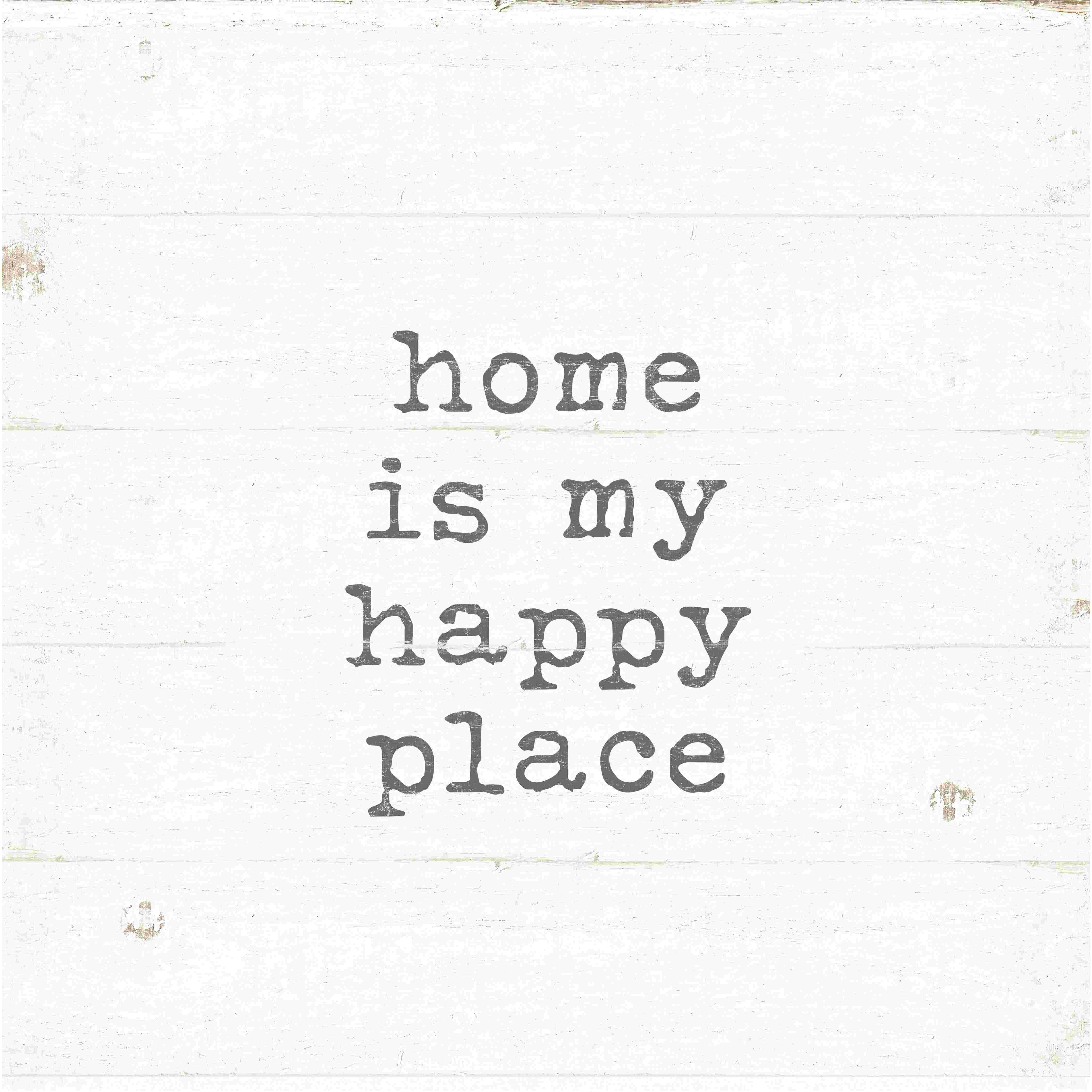 Trinx Home Happy Place Neutral Shiplap - Wrapped Canvas Textual Art ...