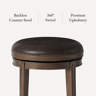 Maven Lane Alexander Swivel Backless Stool with Faux Leather Upholstery ...