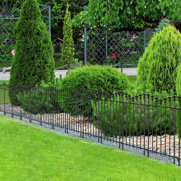 BTY 24'' H x 12.6'' W Black Metal Fence Panels Included & Reviews | Wayfair