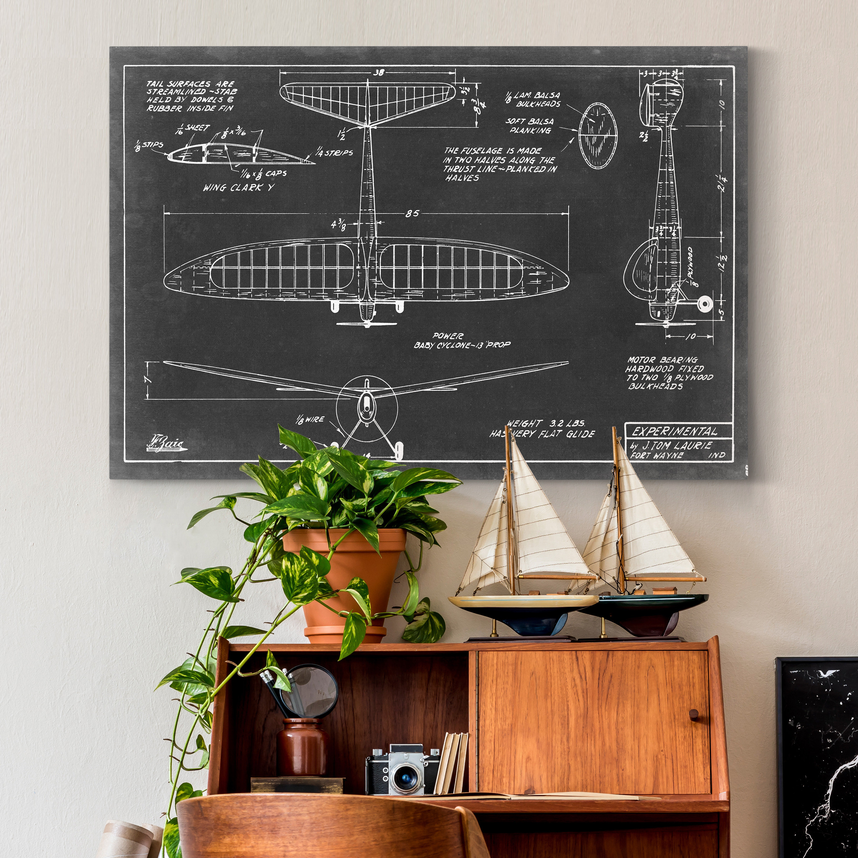 17 Stories « aeronautic blueprint vi »-reproduction d’art sur toile ...