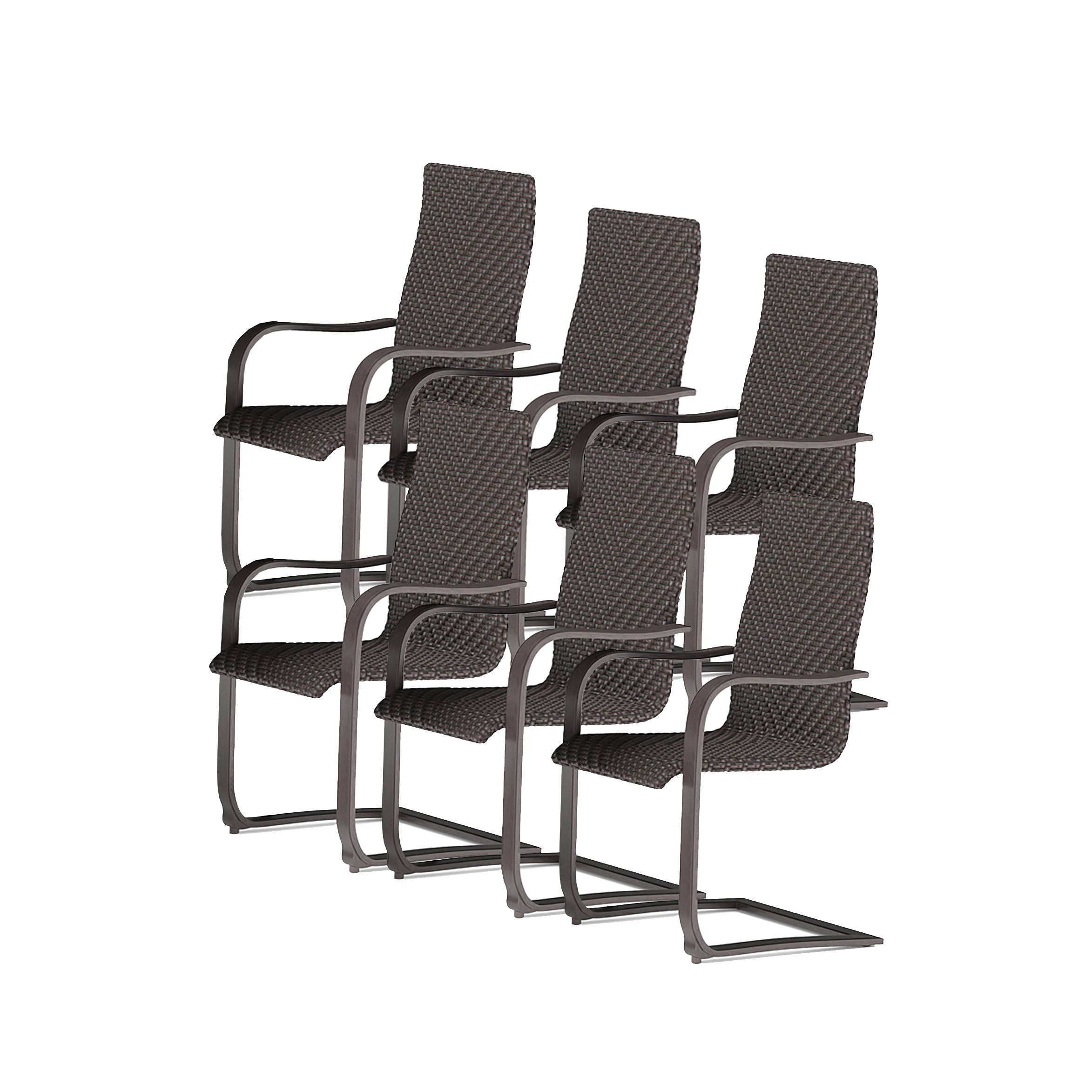 Hokku Designs Kechia Outdoor Spring Dining Chairs - Espresso with ...