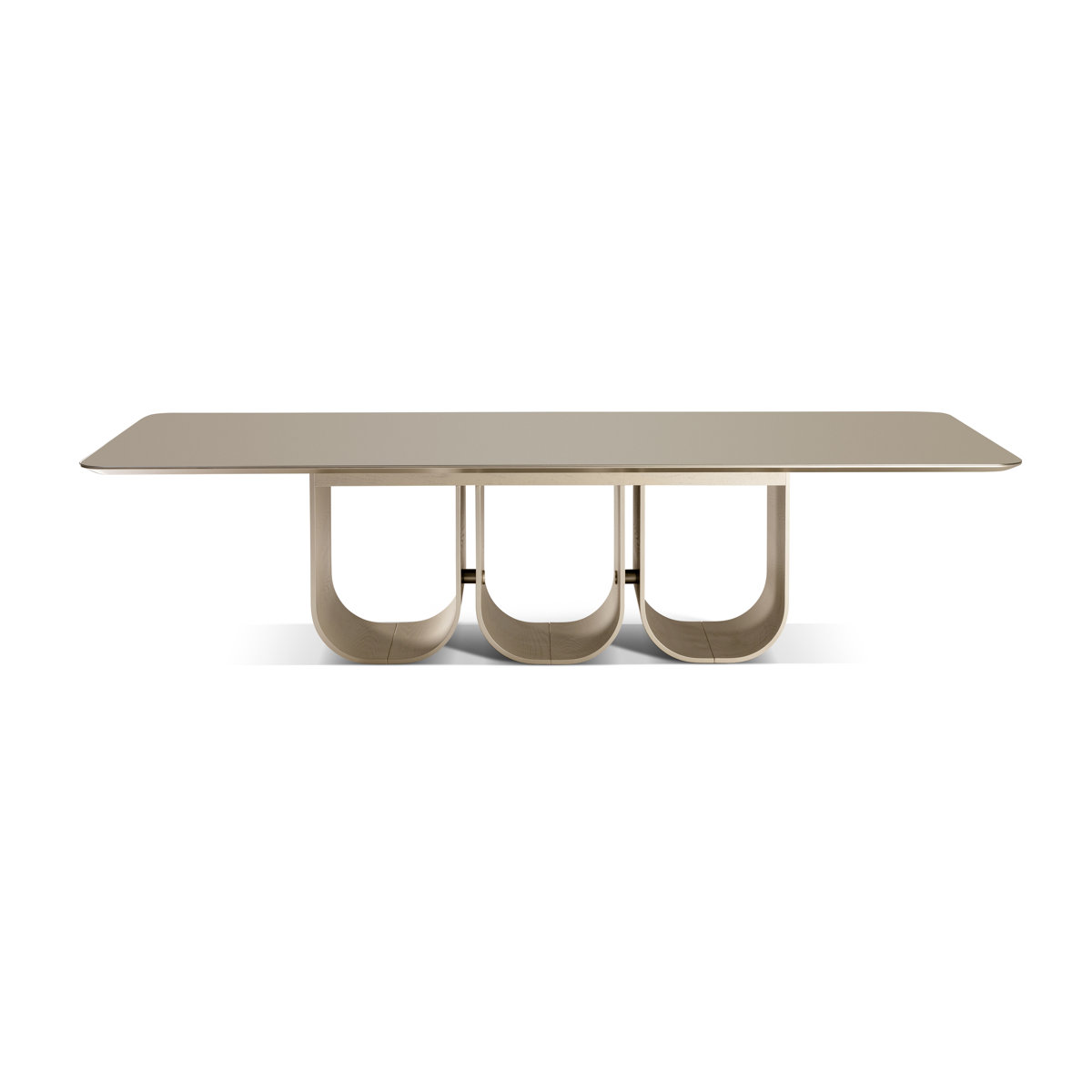Hews Home Louise 102.5" Rectangular Dining Table Metallic Champagne ...