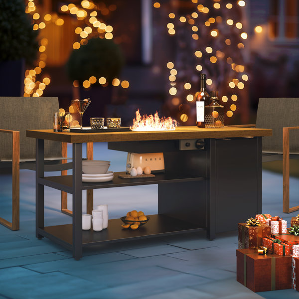 Latitude Run® Arunas All Steel Multi Purpose Dinner Brazier Table With ...