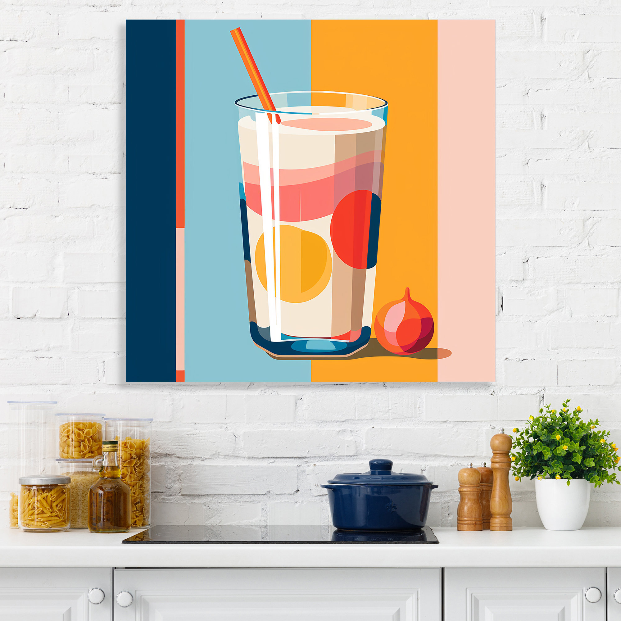 Ebern Designs Yellow And Red Milkshake Swirls Of Happiness - Milk Wall ...