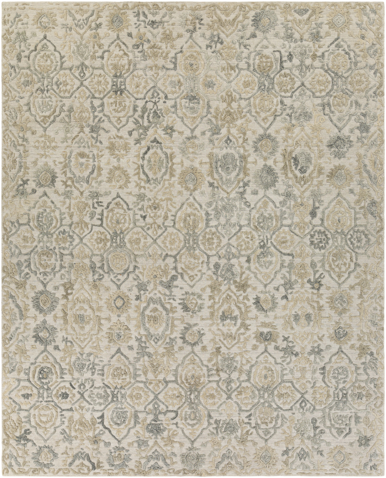 One Allium Way® Floral Handmade Beige/Charcoal Area Rug - Wayfair Canada