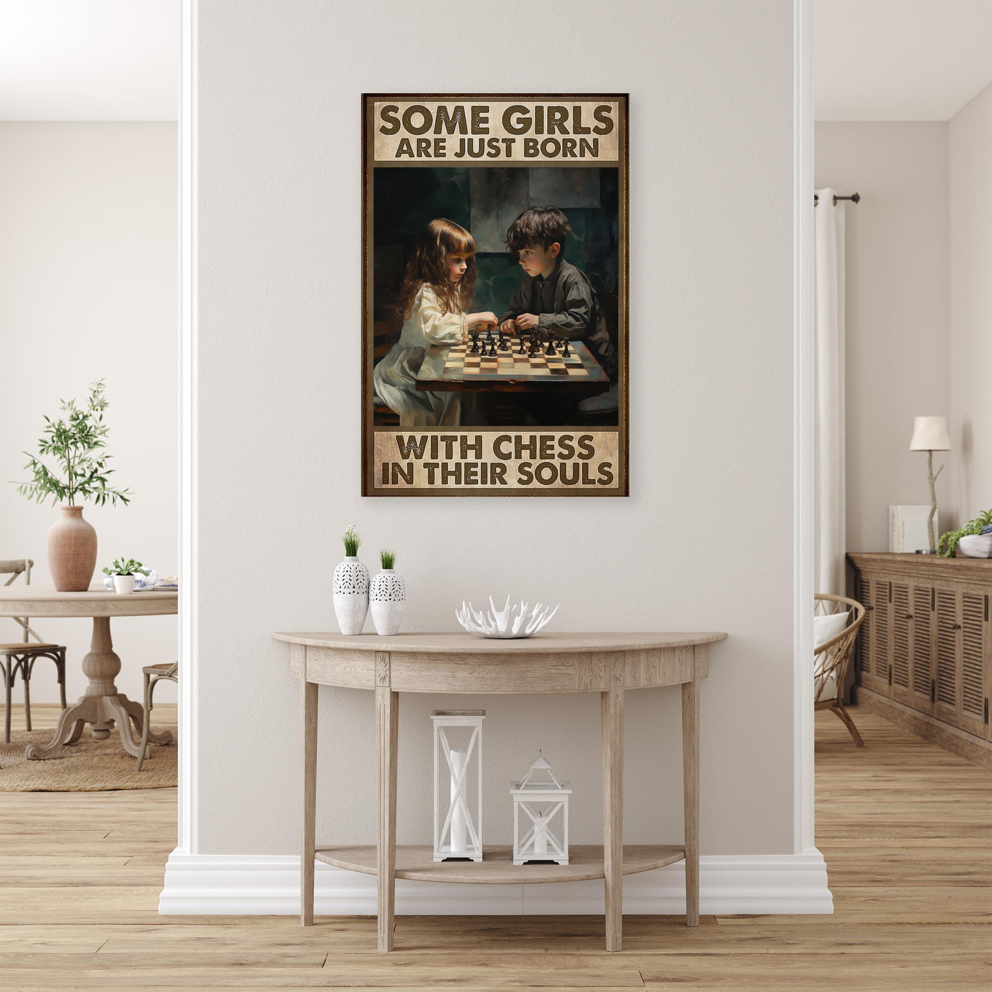 Trinx Girls Just Born With Chess On Canvas Print | Wayfair