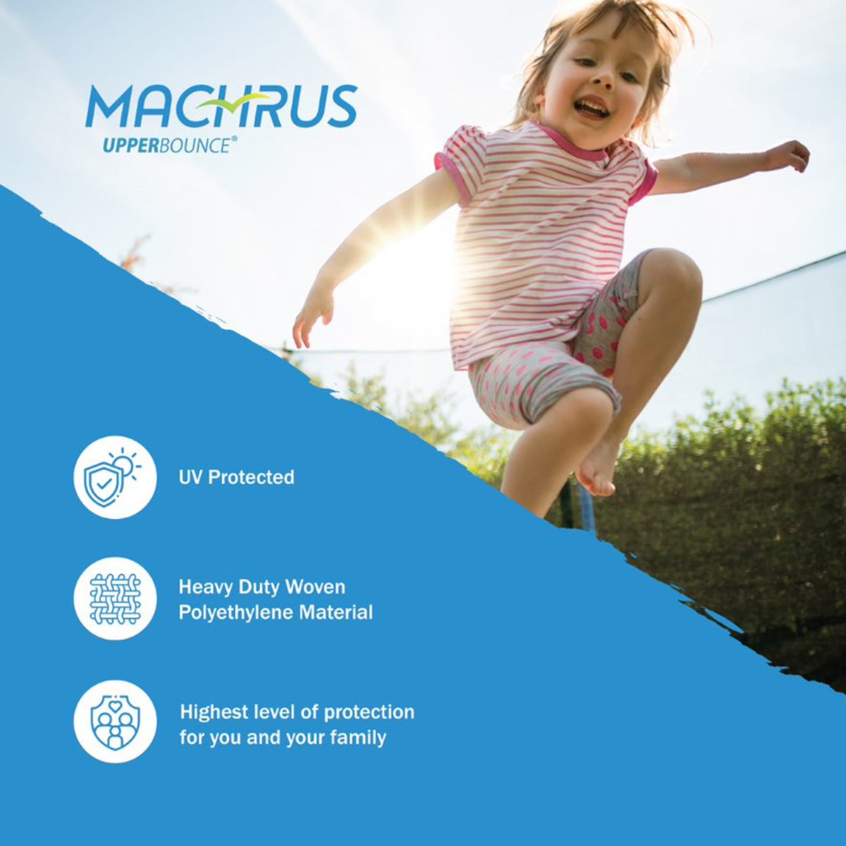 Upper Bounce Machrus 8' Trampoline Safety Enclosure with Net, Poles and ...