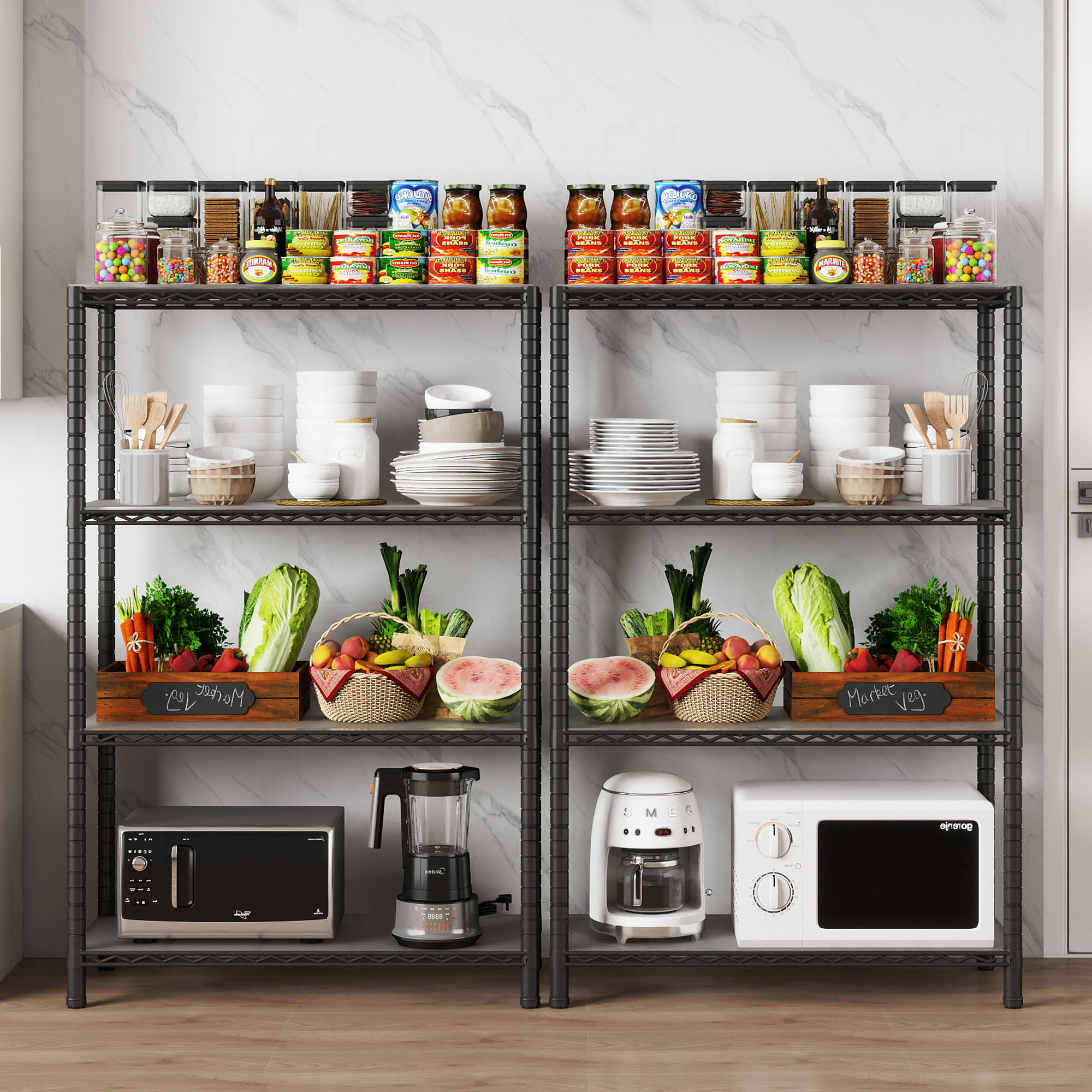 Rebrilliant Runiya Heavy Duty Steel Wire Shelving Unit With Liners By ...