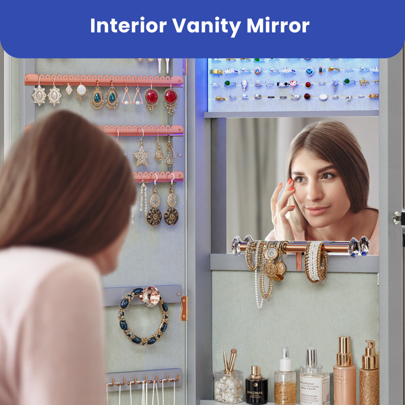 Ebern Designs Treigh 14.0'' Wide Wall Jewelry Armoire | Wayfair