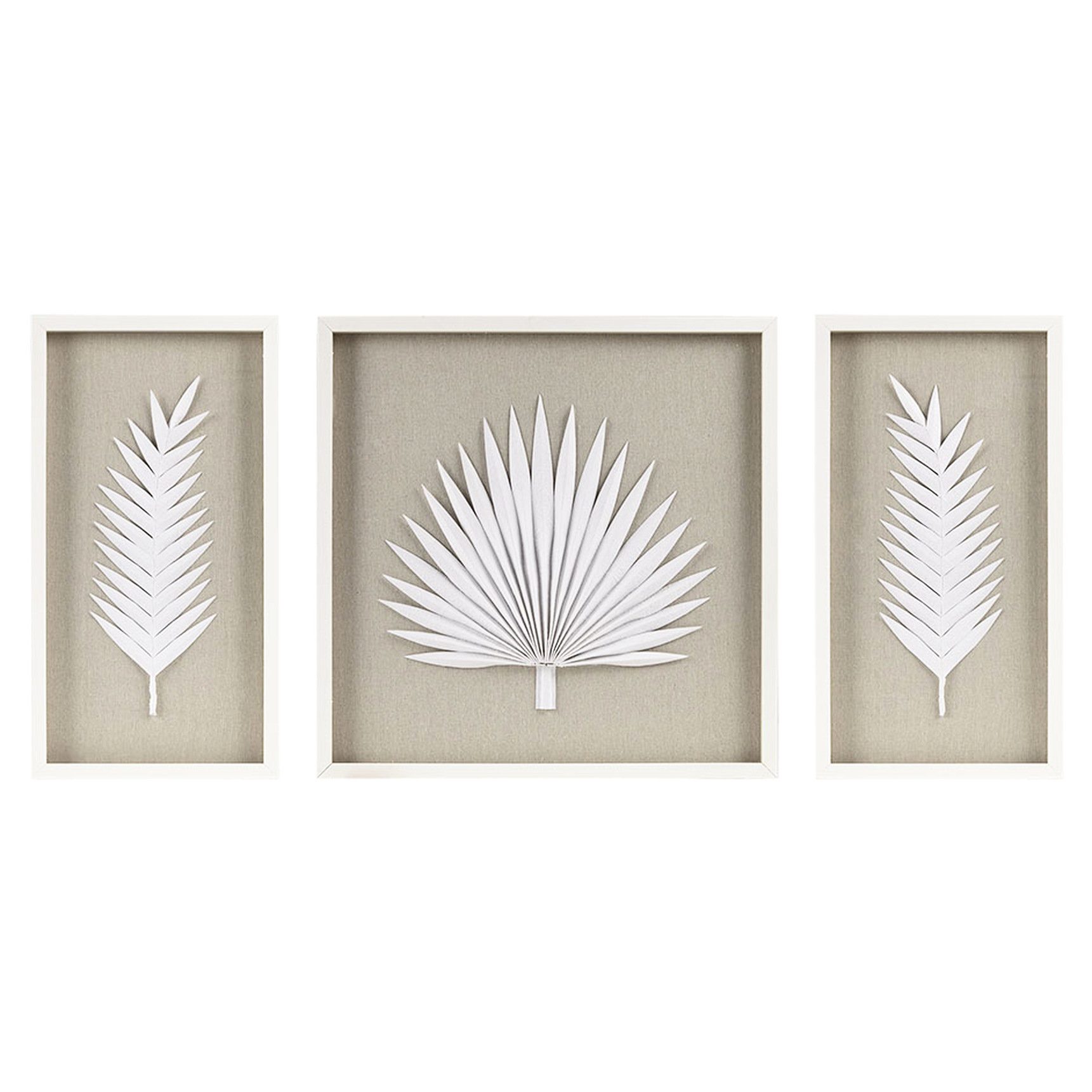 Bayou Breeze Framed Leaves Art - 3 Indoors Use Decoration Rice Paper 3 ...
