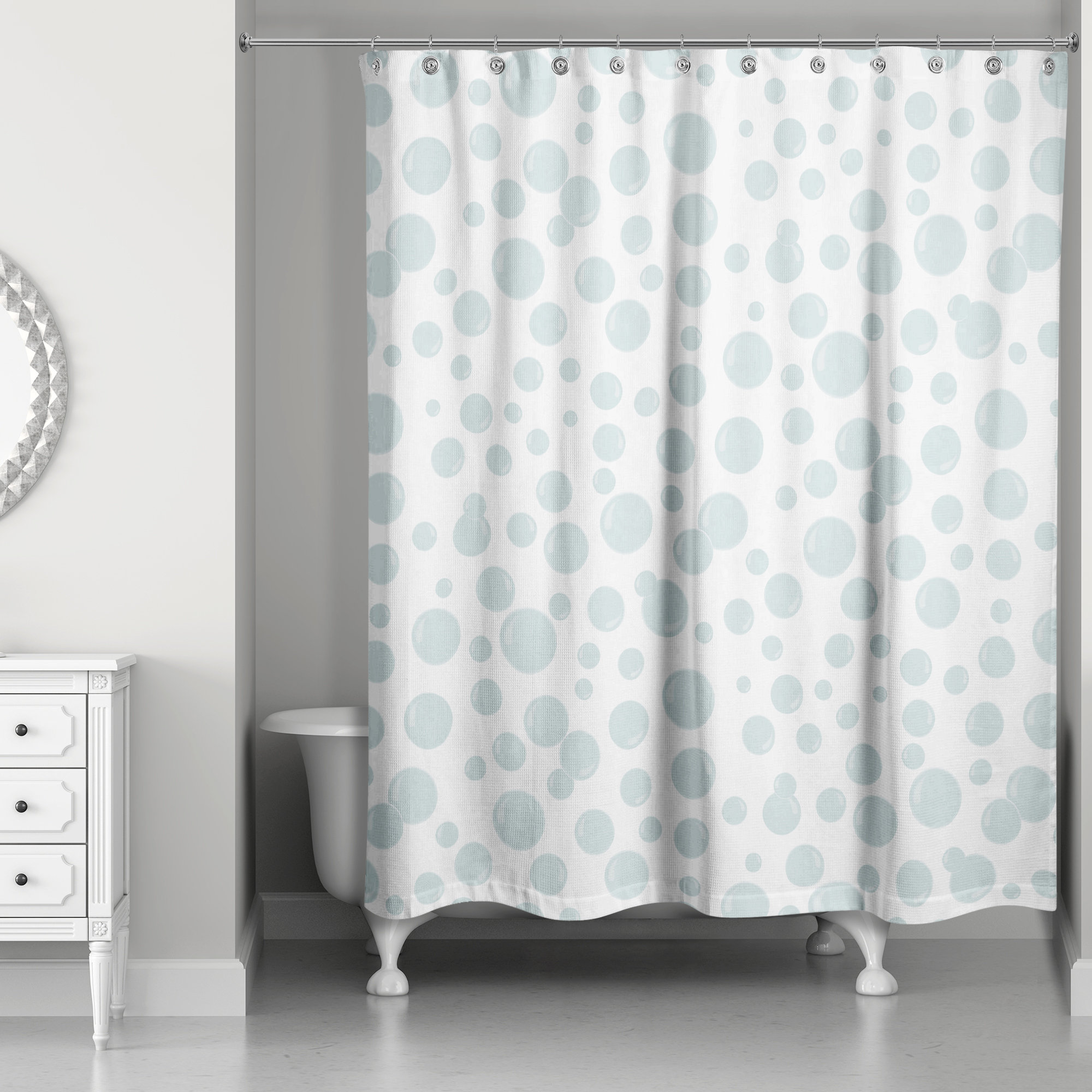 Latitude Run® Bubbles All Over Shower Curtain - Wayfair Canada