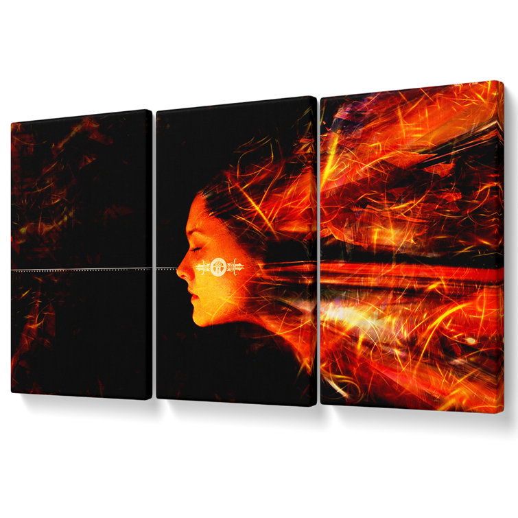 Happy Larry Electronic Female Canvas 3 Panel Set | Wayfair.co.uk