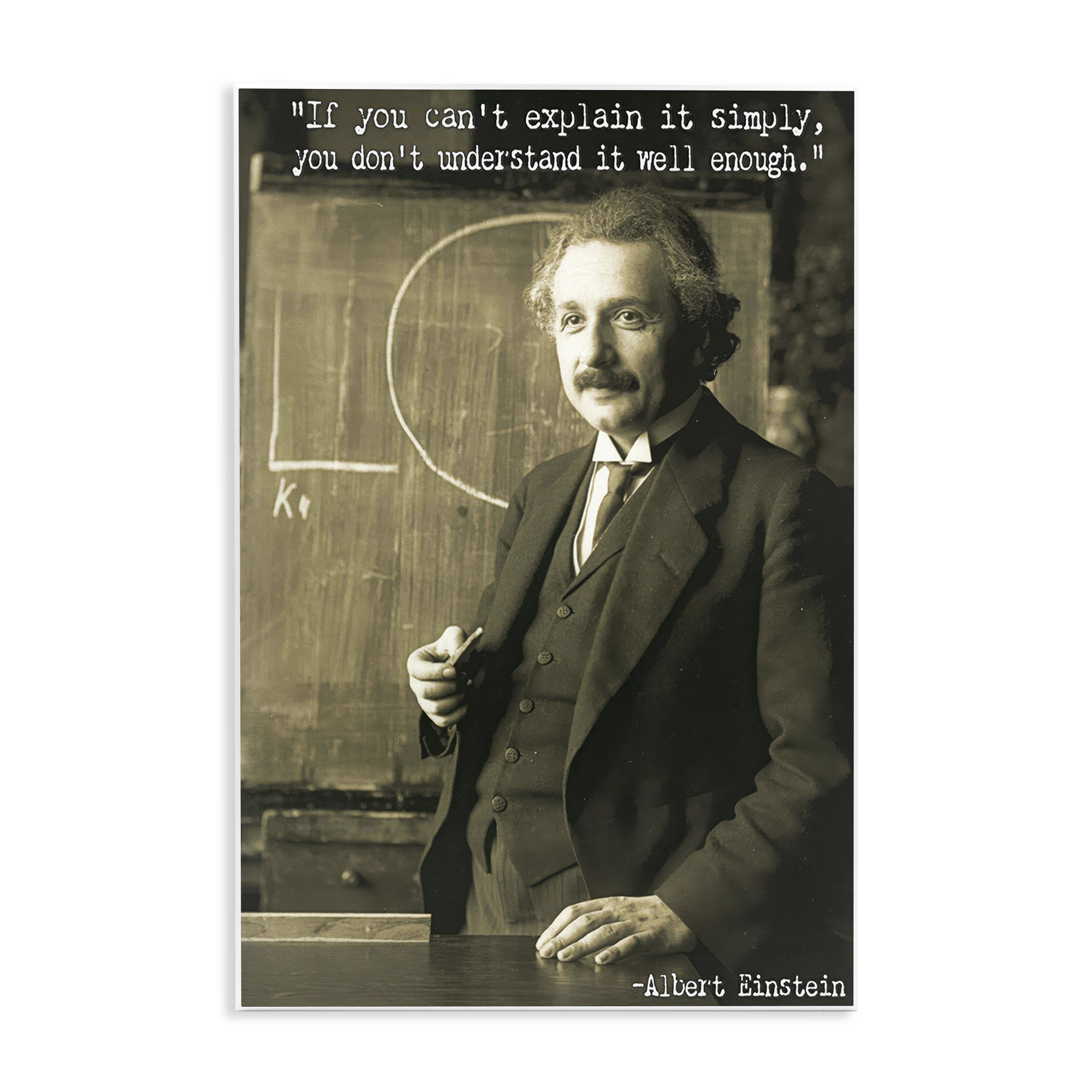 Ebern Designs Inspiring Einstein Quote Wall Plaque Art by Graffi*tee ...