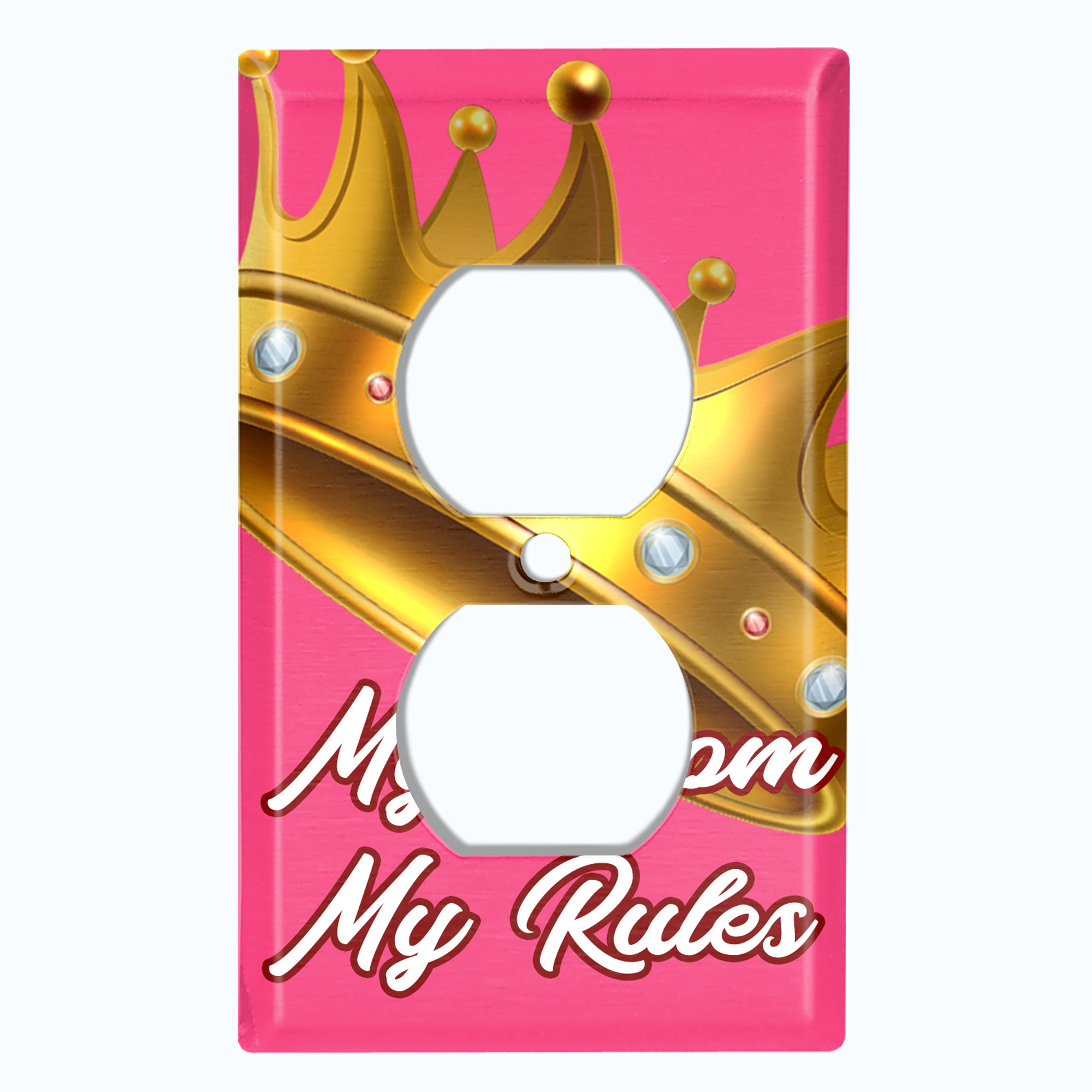 WorldAcc Metal Light Switch Plate Outlet Cover (My Room My Rules ...