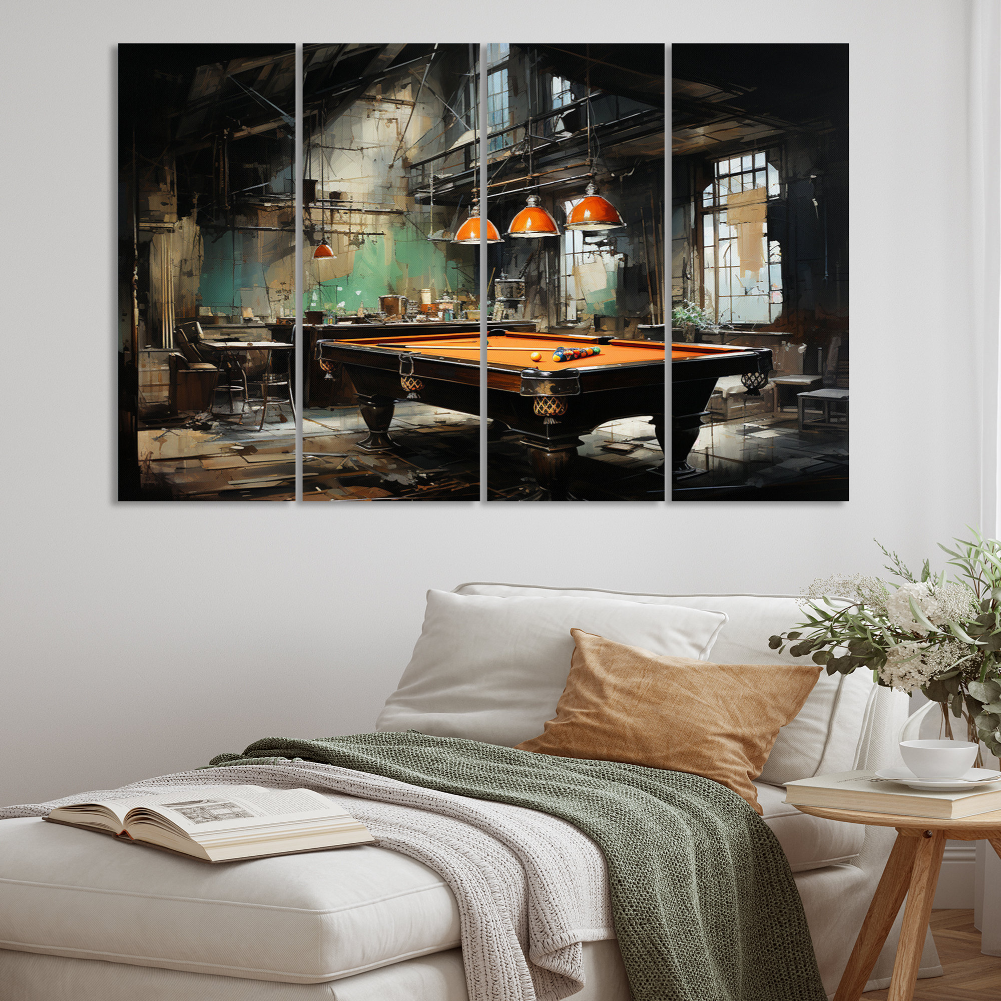 Design Art Billard Industrial Game III - Sports Metal Wall Decor Set ...