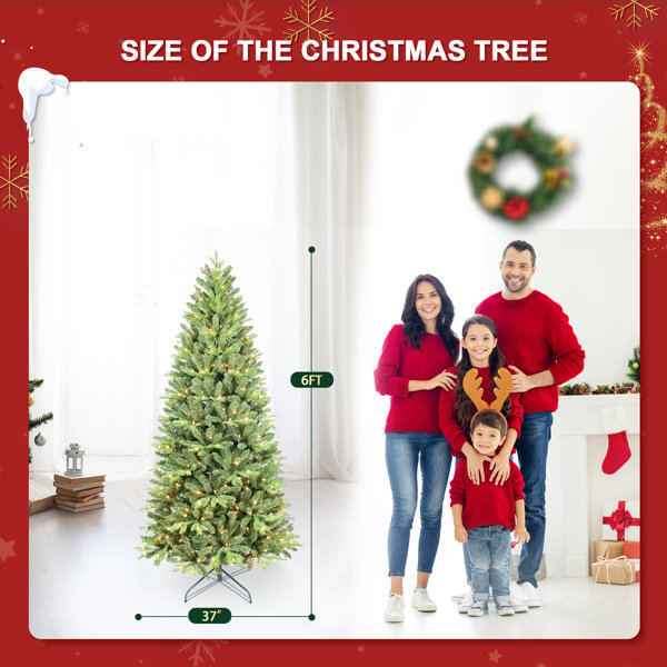 The Holiday Aisle® Arbre de Noël artificiel pré-éclairé avec sapin de ...