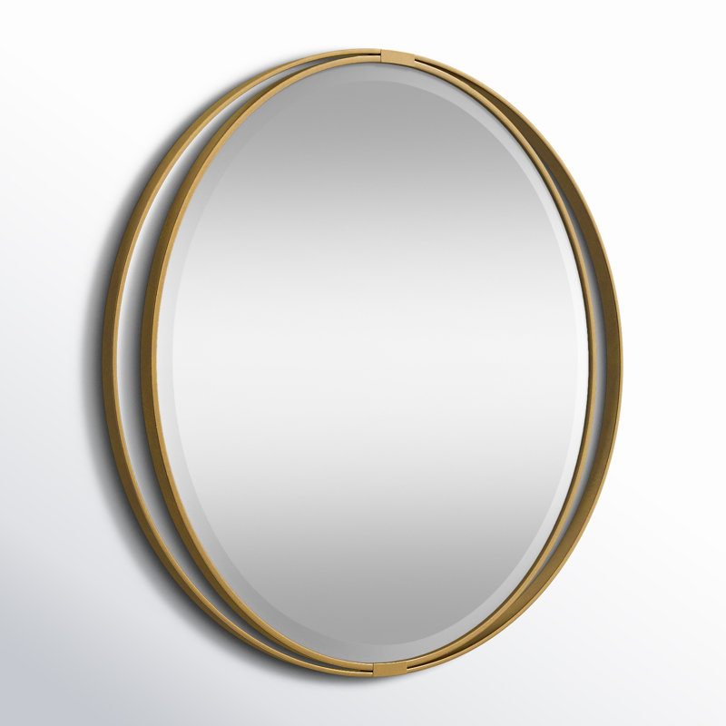 Joss & Main Dayton Gold Round Mirror | Wayfair