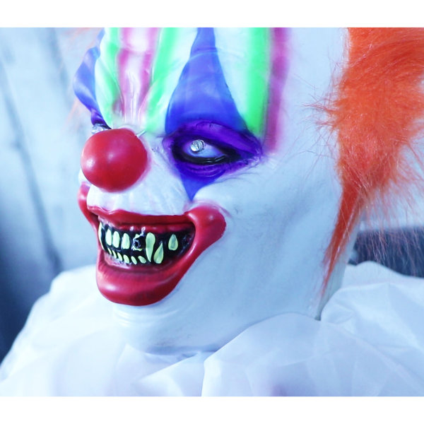 Haunted Hill Farm 65 In. Life-Size Scary Animatronic Talking Clown with ...